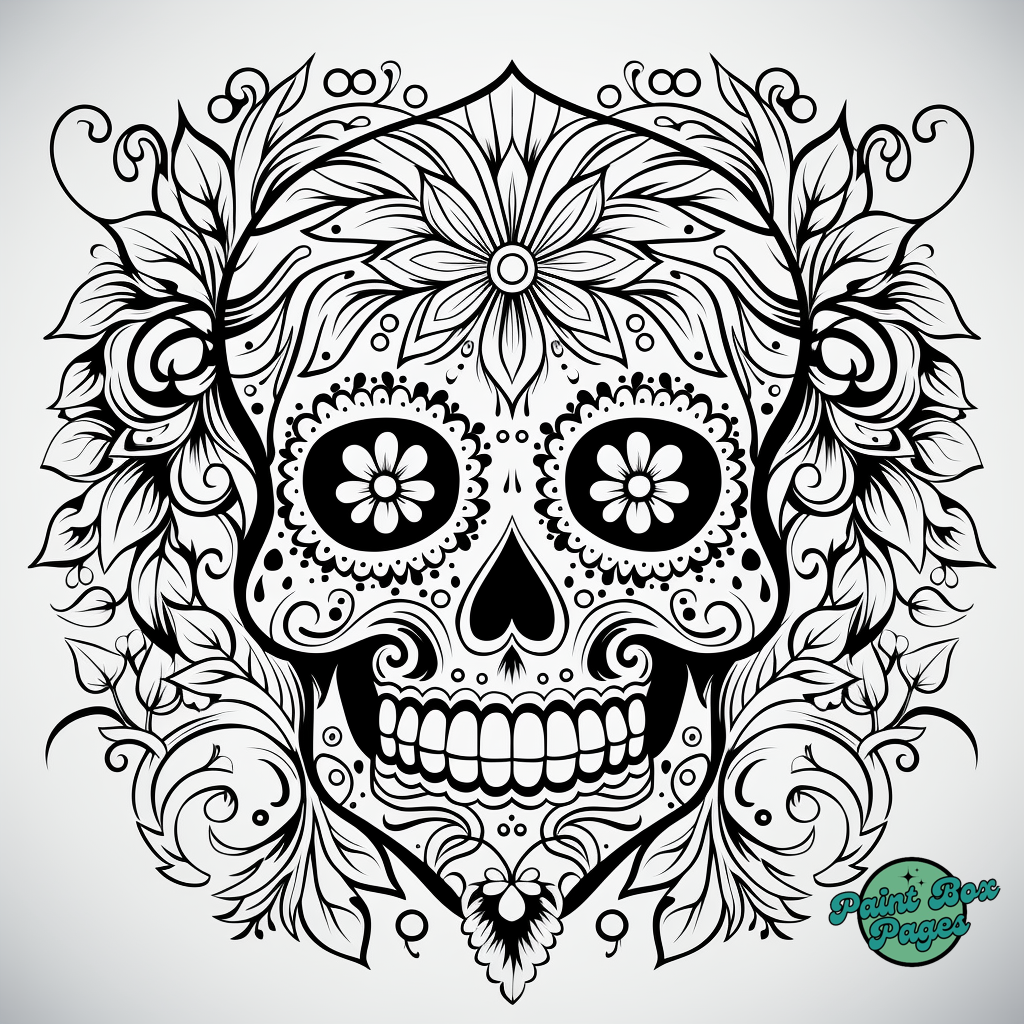 26 Patterned Skull Mandala Coloring Pages