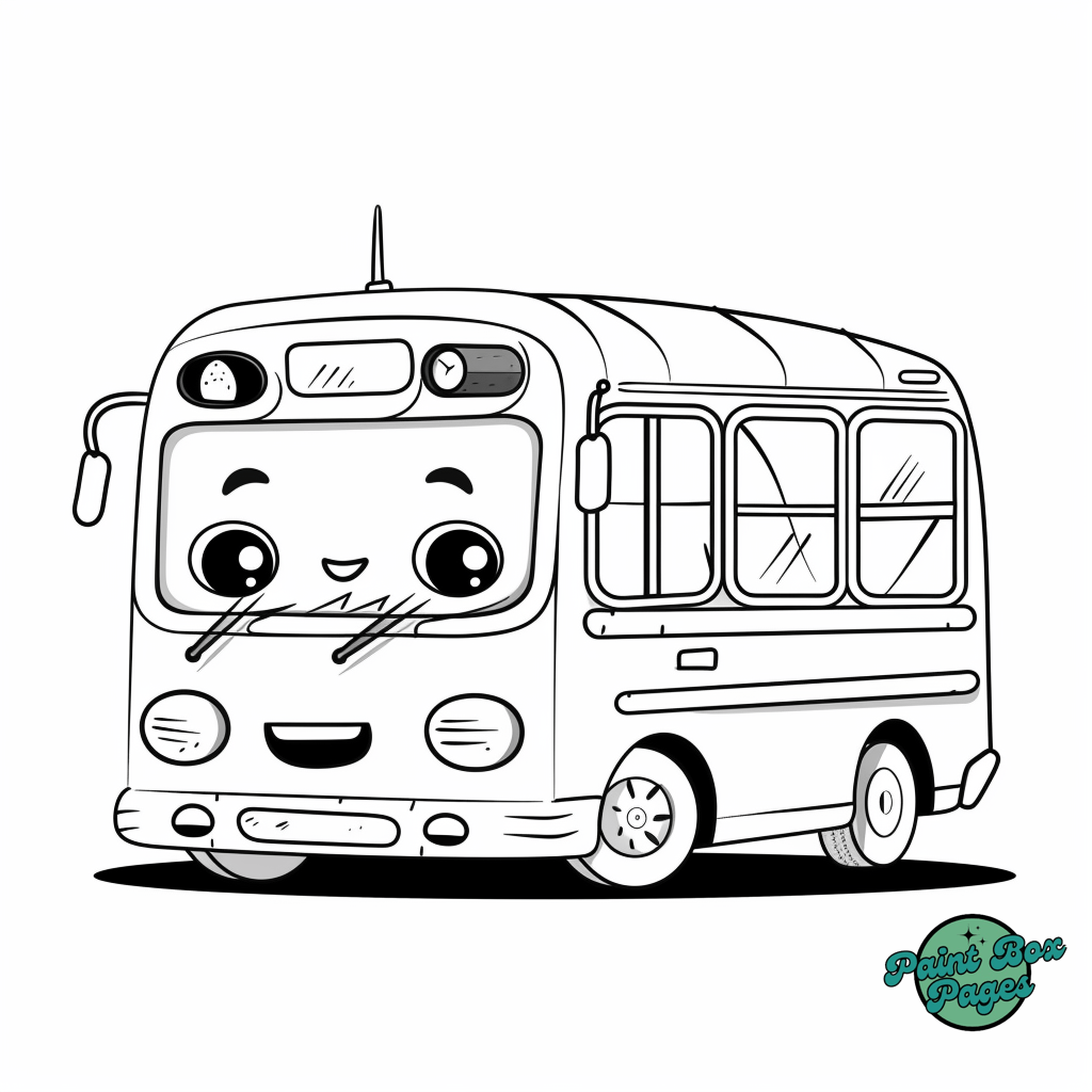 8 Cartoon Bus Coloring Page Free Printable