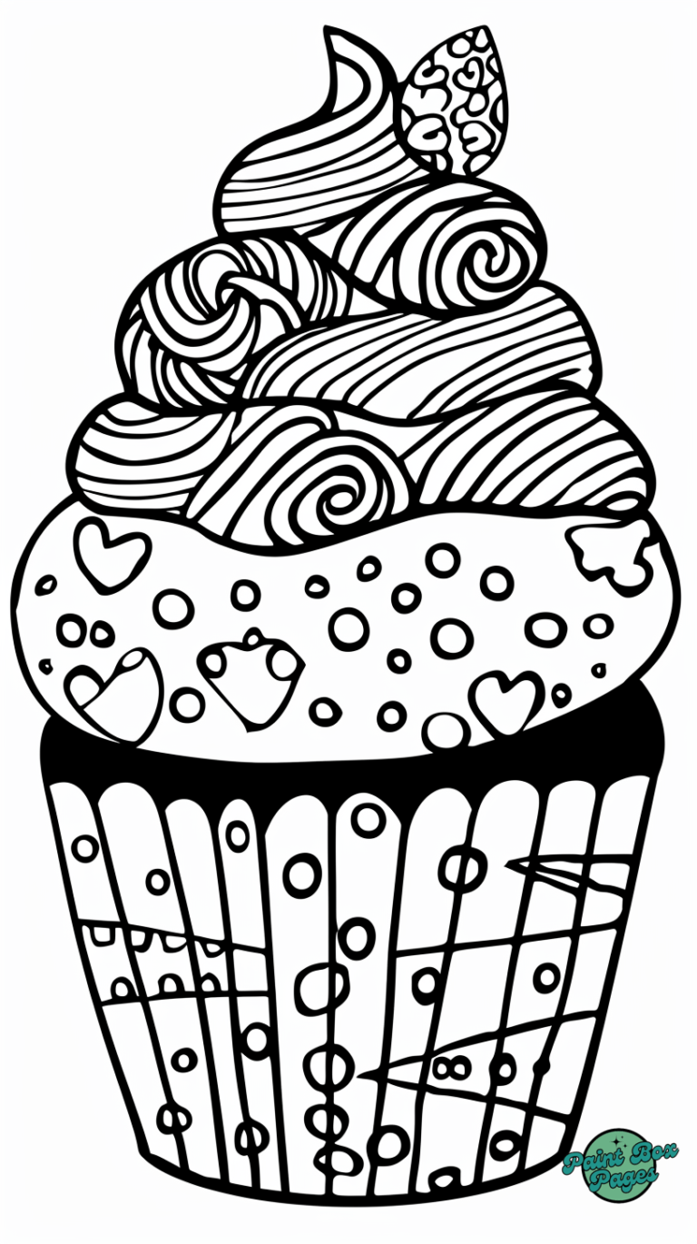 Unique Sprinkle Cupcake Coloring Pages