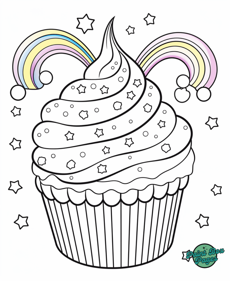 Fun Cupcakes Coloring Page Printables