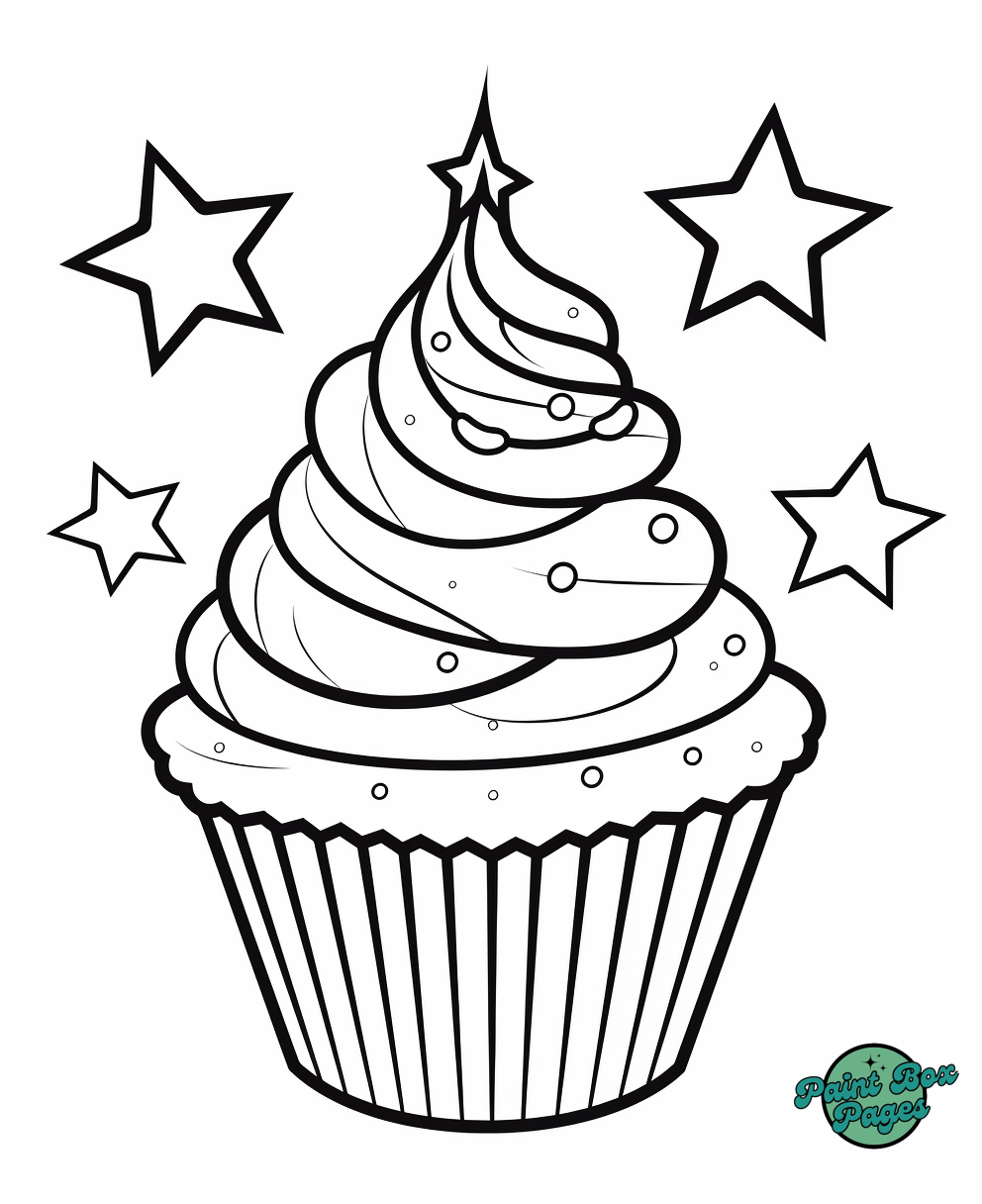 Fun Cupcakes Coloring Page Printables