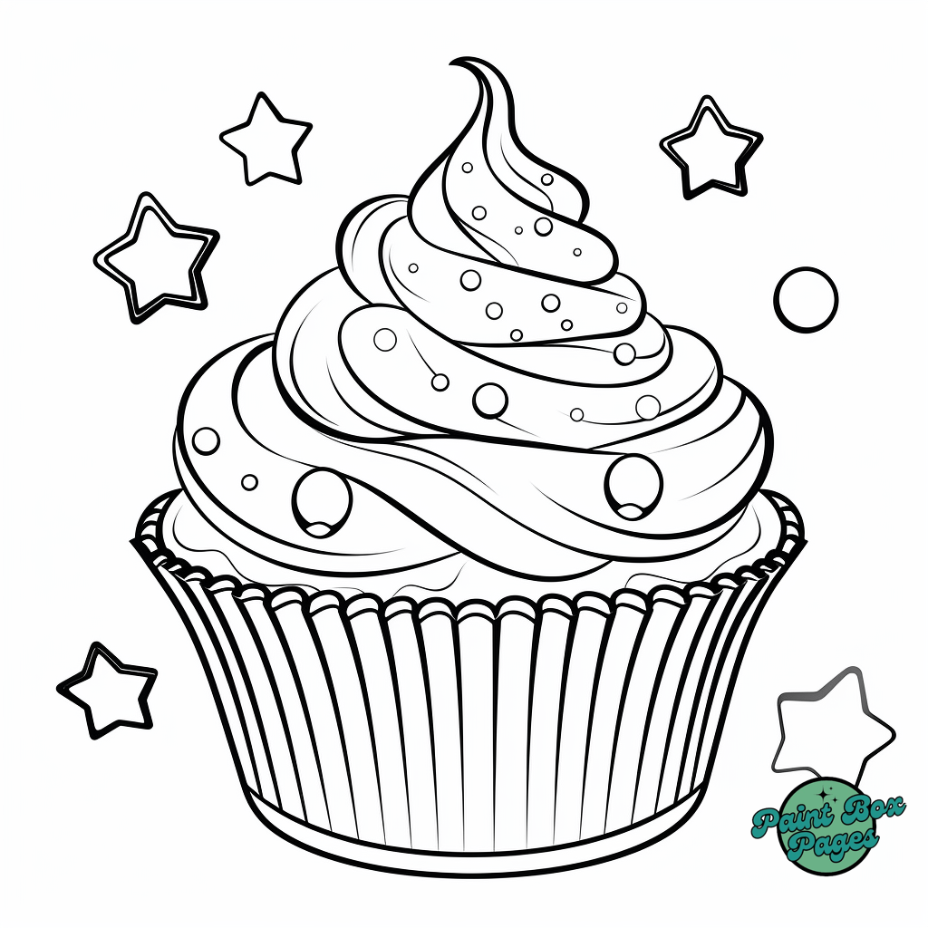 Cupcake Coloring Pages With Frosting
