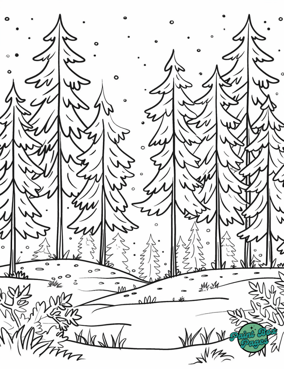 Spruce Tree Forest Coloring Pages