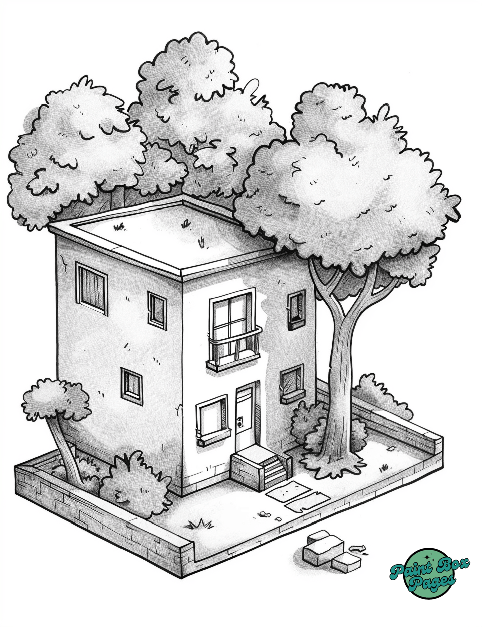 Isometric Geographical Locations Coloring Pages