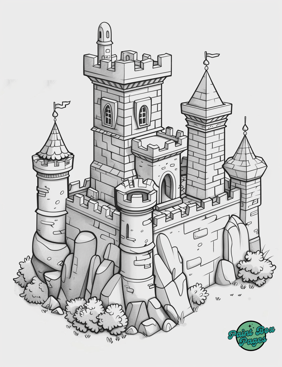 Isometric Geographical Locations Coloring Pages