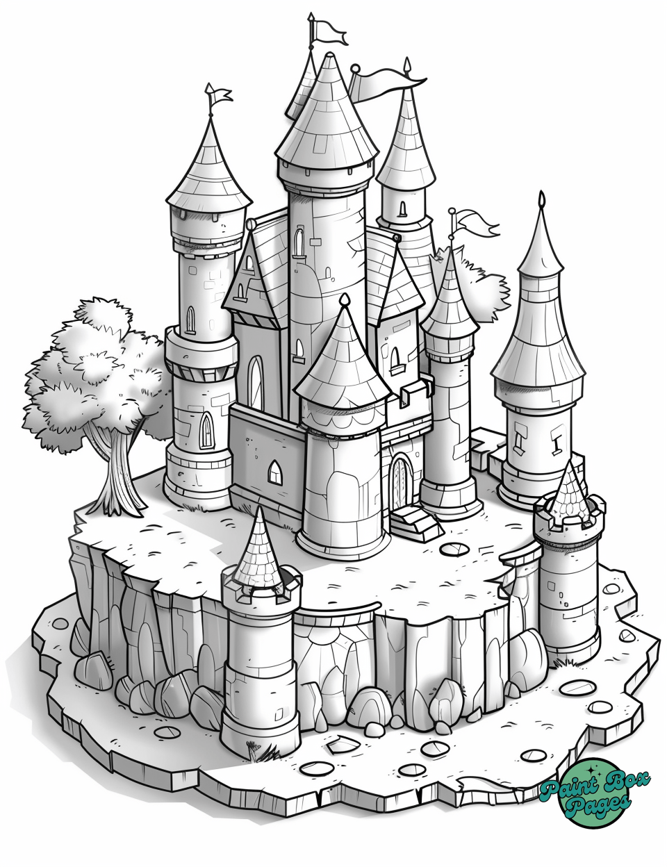 Isometric Geographical Locations Coloring Pages