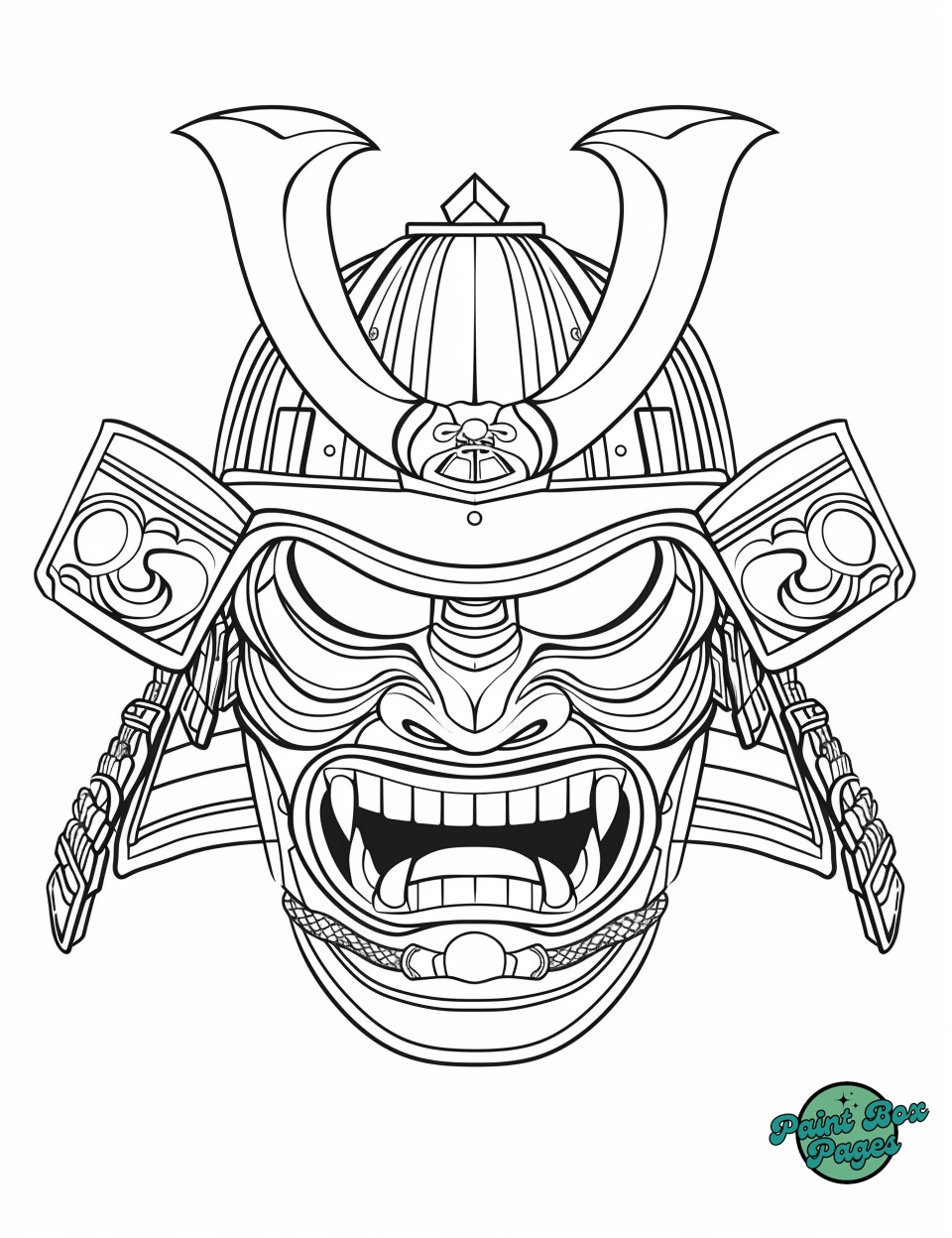 Samurai Mask Coloring Pages