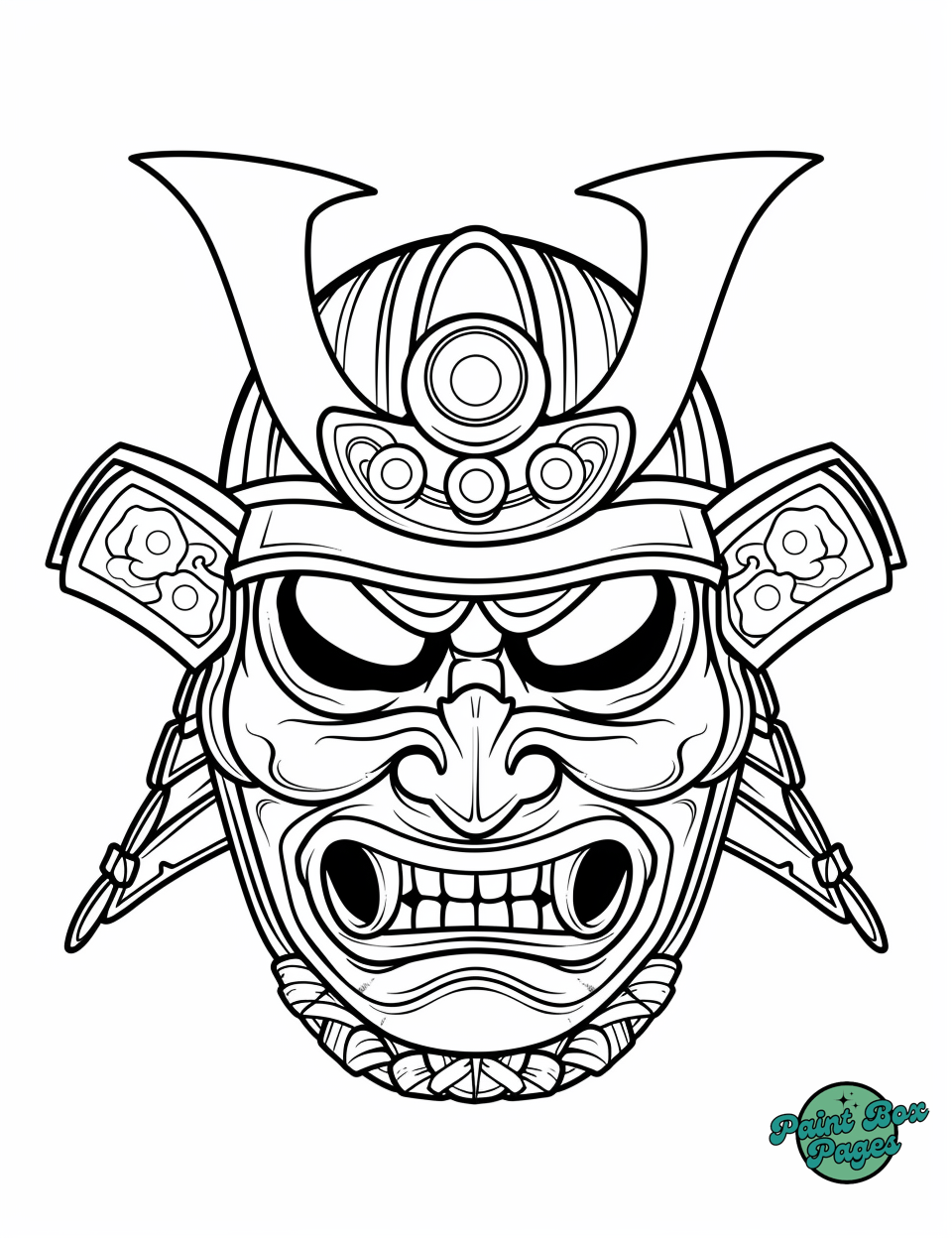 Samurai Mask Coloring Pages
