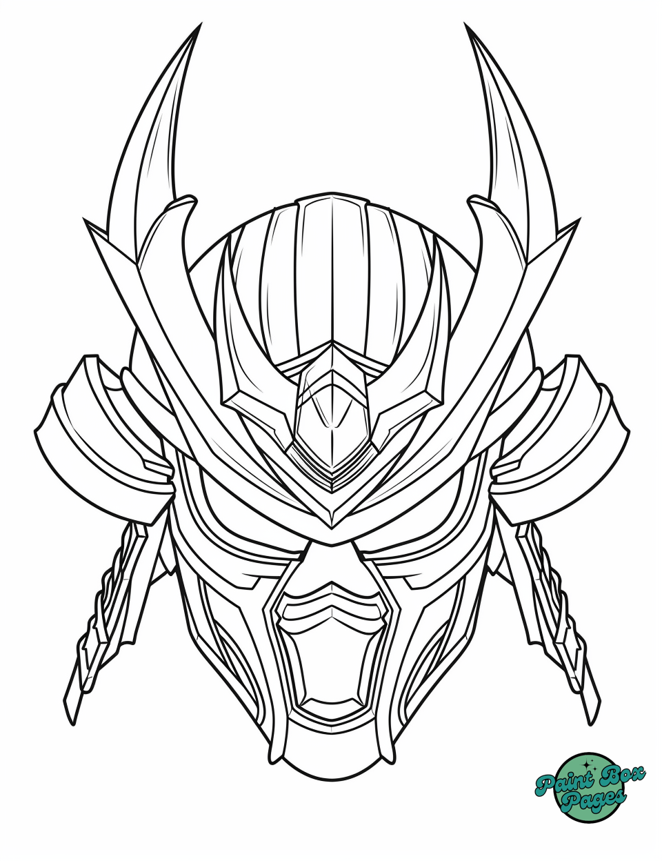 Samurai Mask Coloring Pages