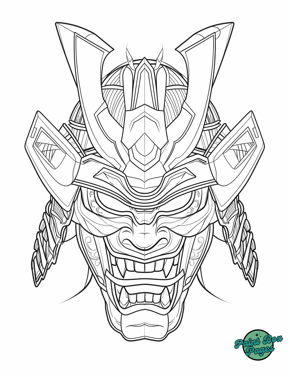 Samurai Mask Coloring Pages