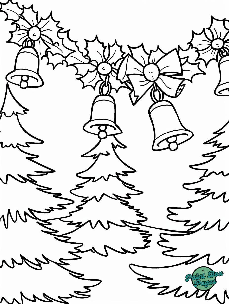28 Christmas bell garland easy coloring pages