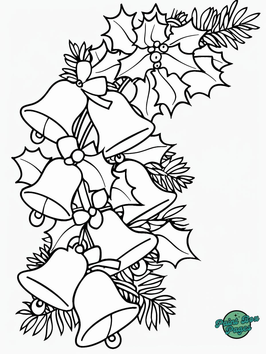 28 Christmas bell garland easy coloring pages