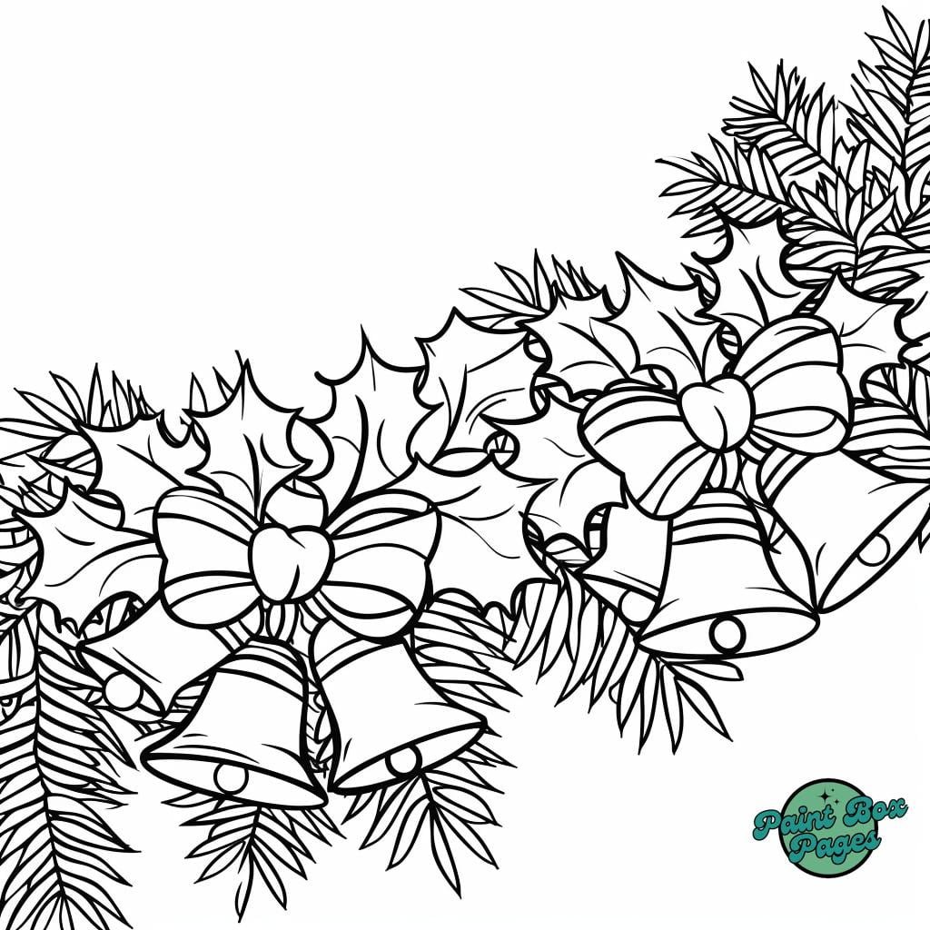 28 Christmas bell garland easy coloring pages