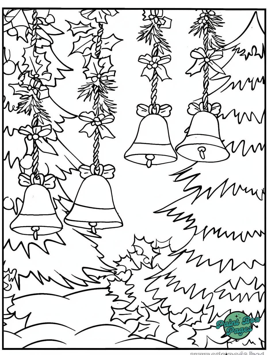 28 Christmas bell garland easy coloring pages
