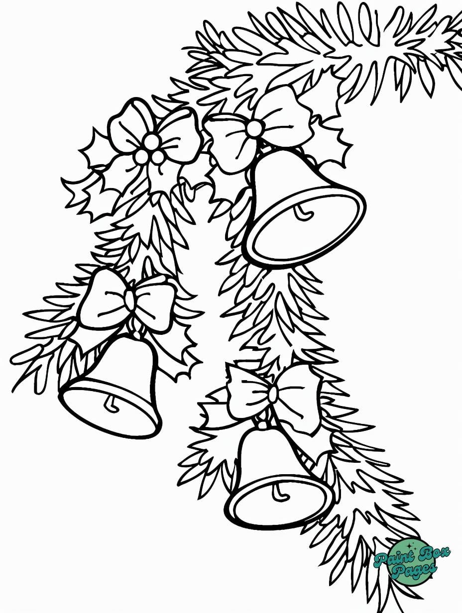 28 Christmas bell garland easy coloring pages
