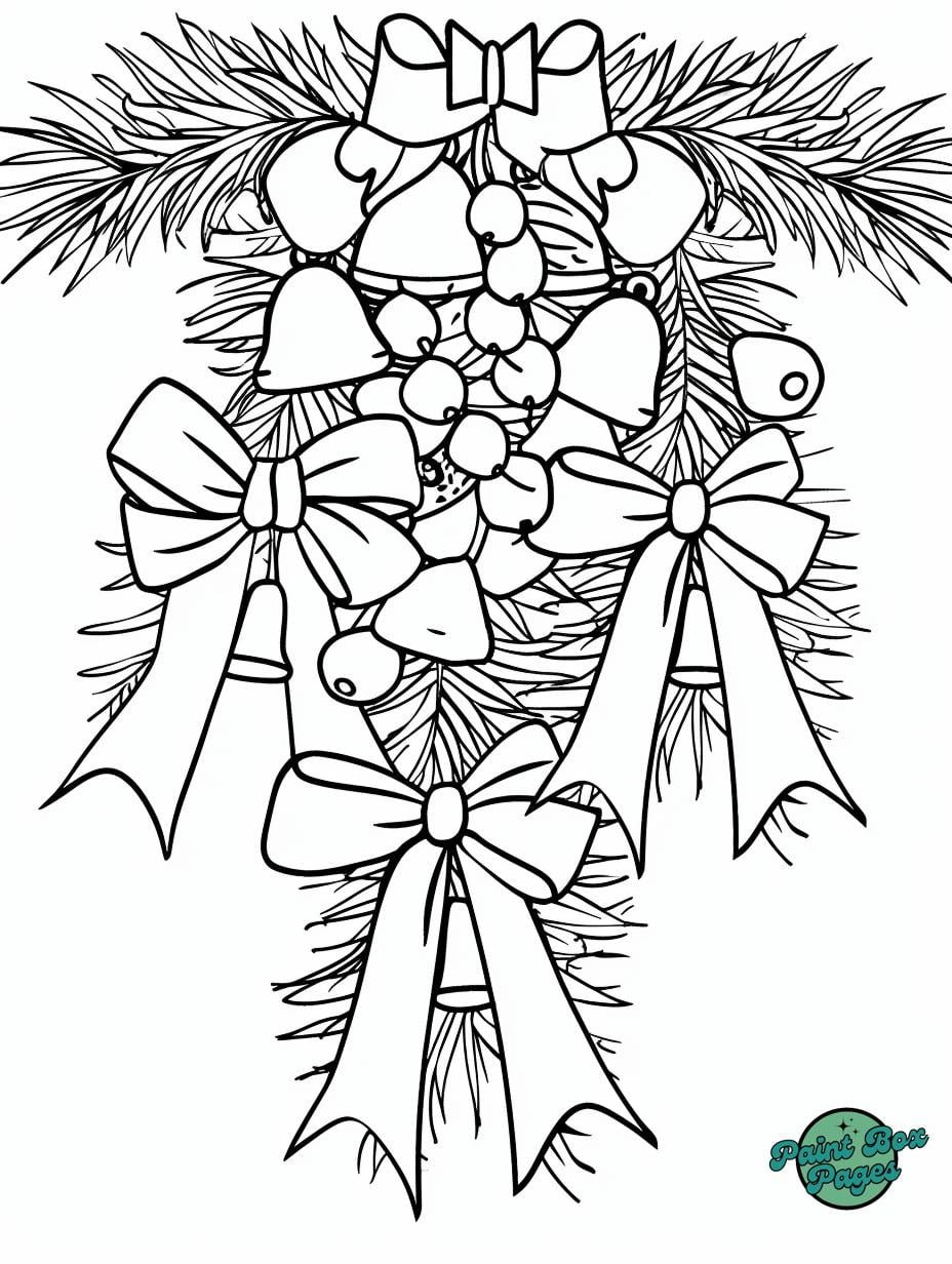 28 Christmas bell garland easy coloring pages