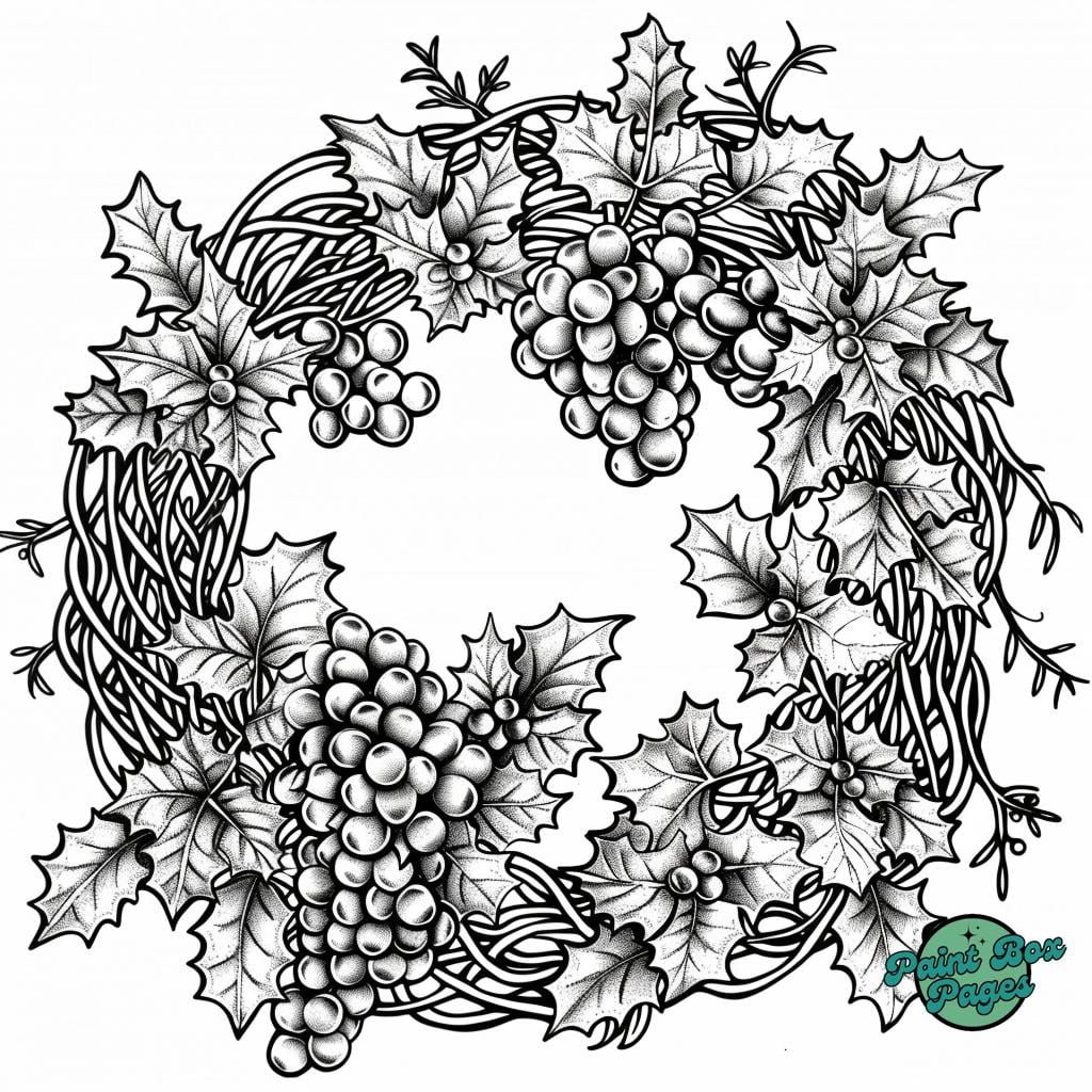 16 Grapevine Wreath Cool Coloring Pages